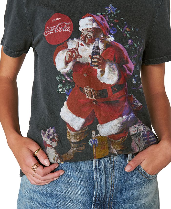 Lucky Brand Women's Coca-Cola Santa T-Shirt - Macy's