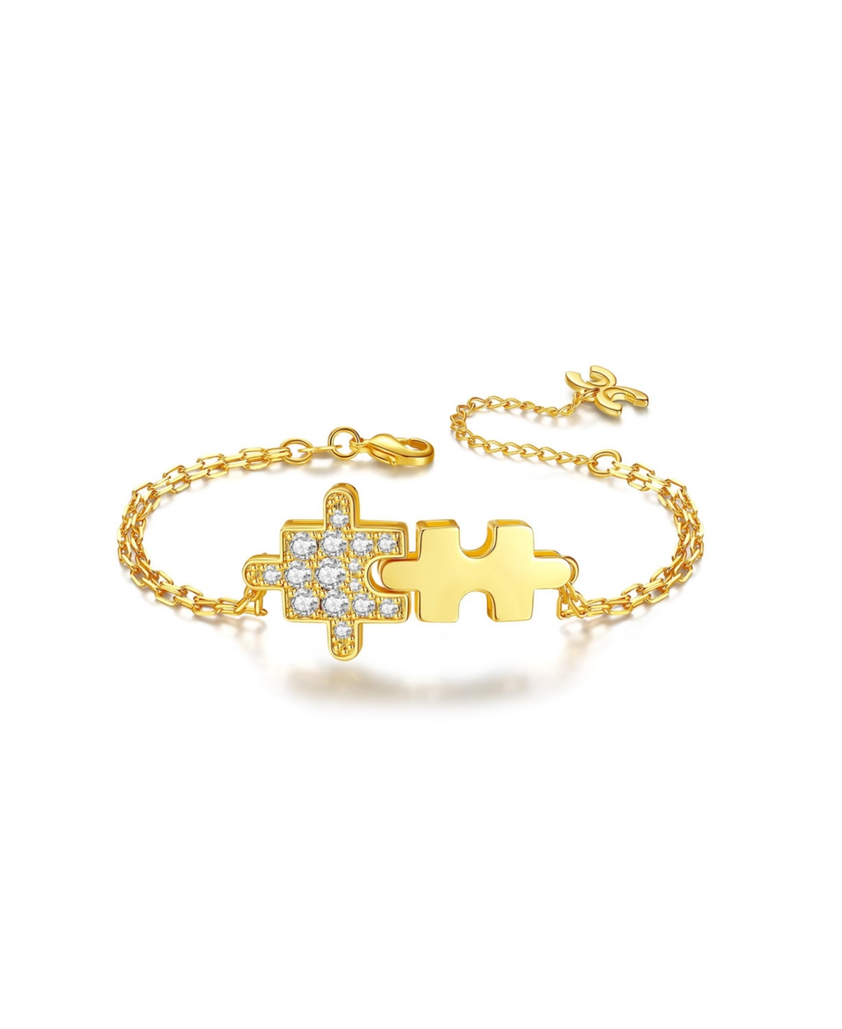 Click here for Jigsaw Puzzle Zirconia Bracelet - Gold prices