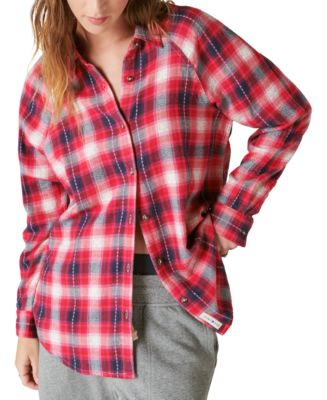 Lucky Brand Women's Cotton Oversized Plaid-Print Tunic - Macy's