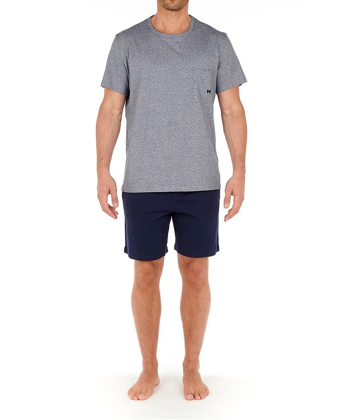 HOM USA Men's Cotton Comfort Short Sleeve Short Pajamas Set - Macy's