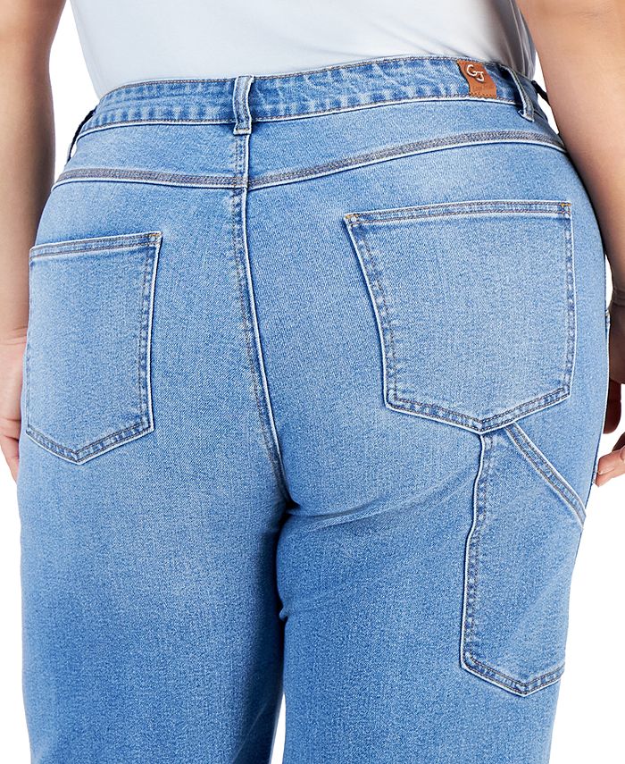 Gogo Jeans Trendy Plus Size Front Seam Straight-Leg Jeans - Macy's
