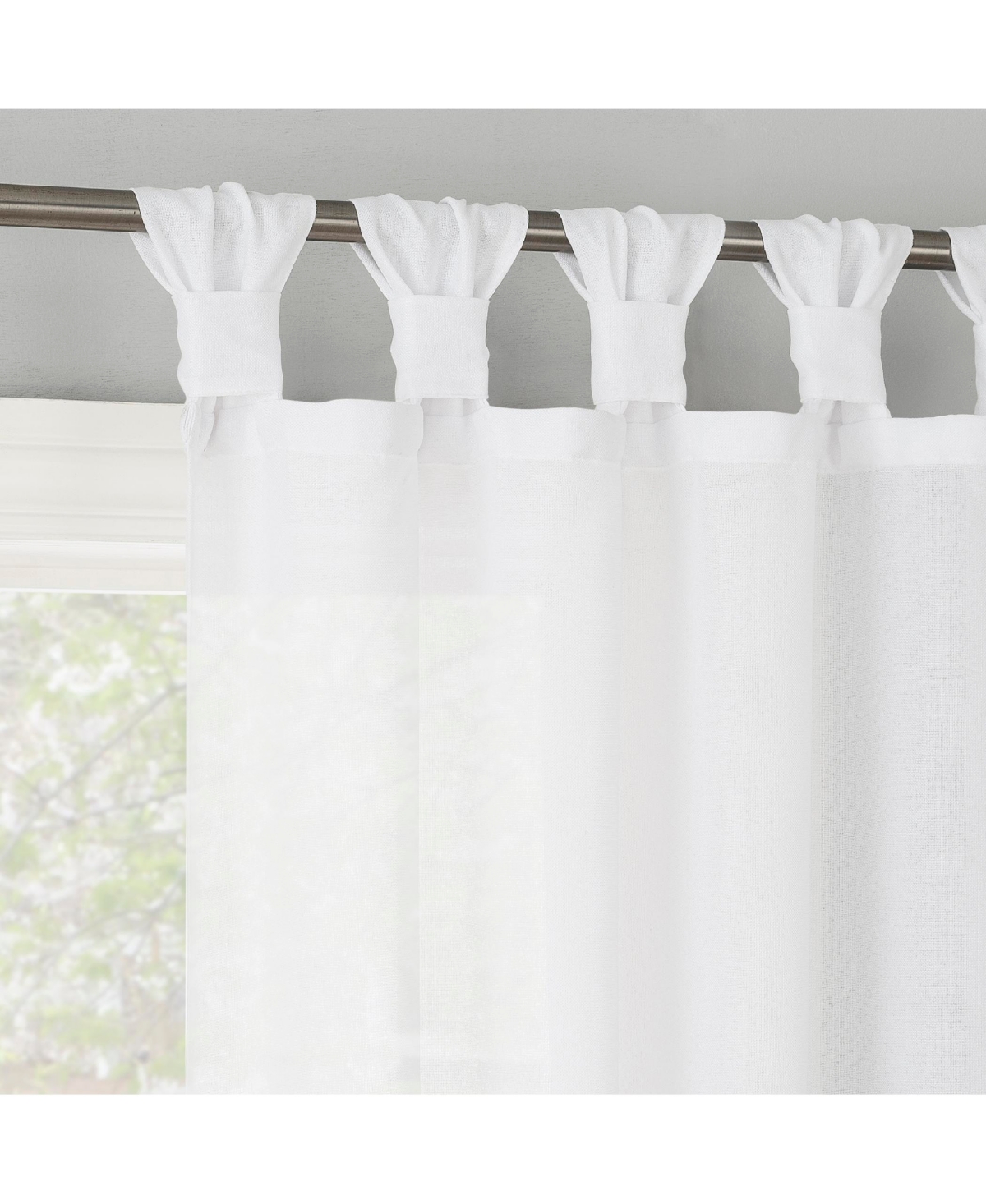 Click here for Hathaway Twist Tab Semi-Sheer Tab Top Curtain Pane... prices