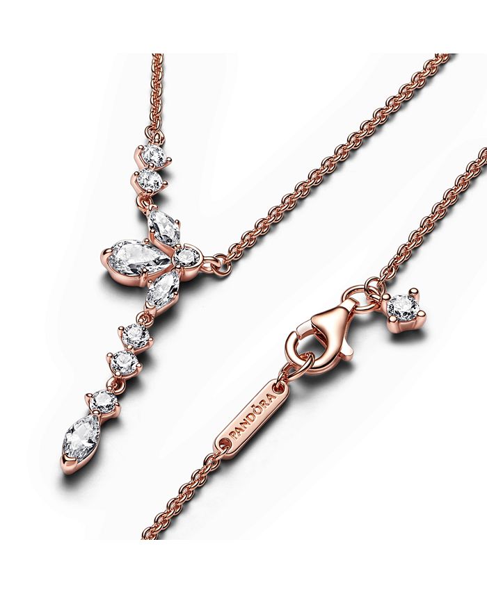 Pandora Timeless 14K Rose Gold-Plated Sparkling Cubic Zirconia Herbarium Cluster Drop Collier ...