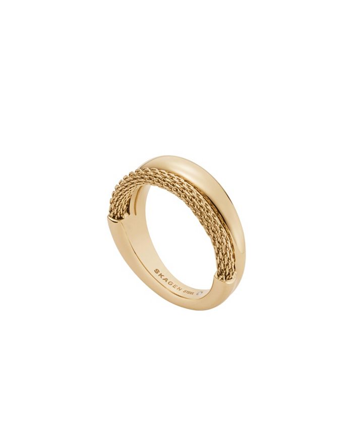 Skagen Women's Merete Gold-Tone Stainless Steel Stack Ring - Macy's