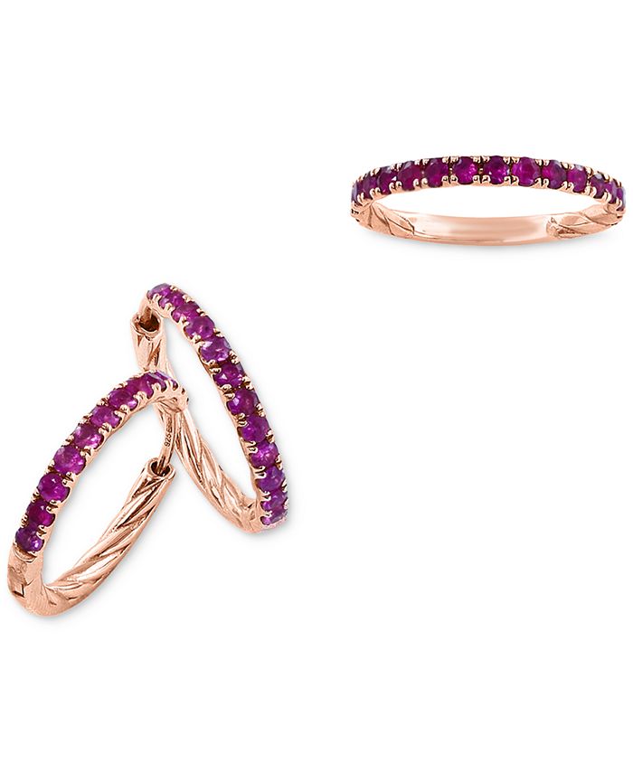 EFFY Collection EFFY® Ruby Stack Band (1/2 ct. t.w.) in 14K Rose Gold ...