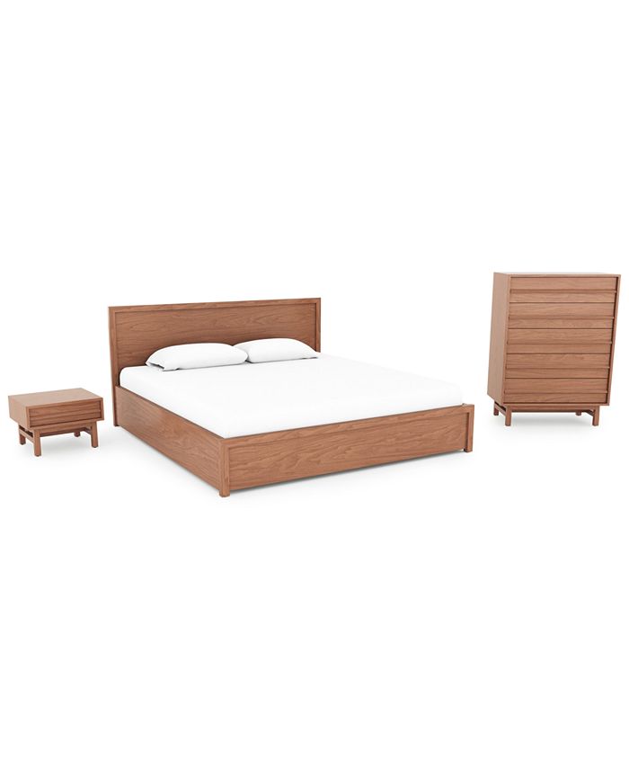 EQ3 CLOSEOUT! Bernia 3pc Bedroom Set (King Bed + Chest + Nightstand) - Macy's