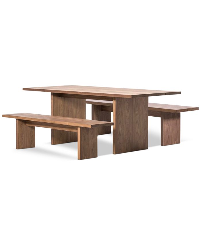 EQ3 CLOSEOUT! Bernia 3pc Dining Set (Table + 2 Benches) - Macy's