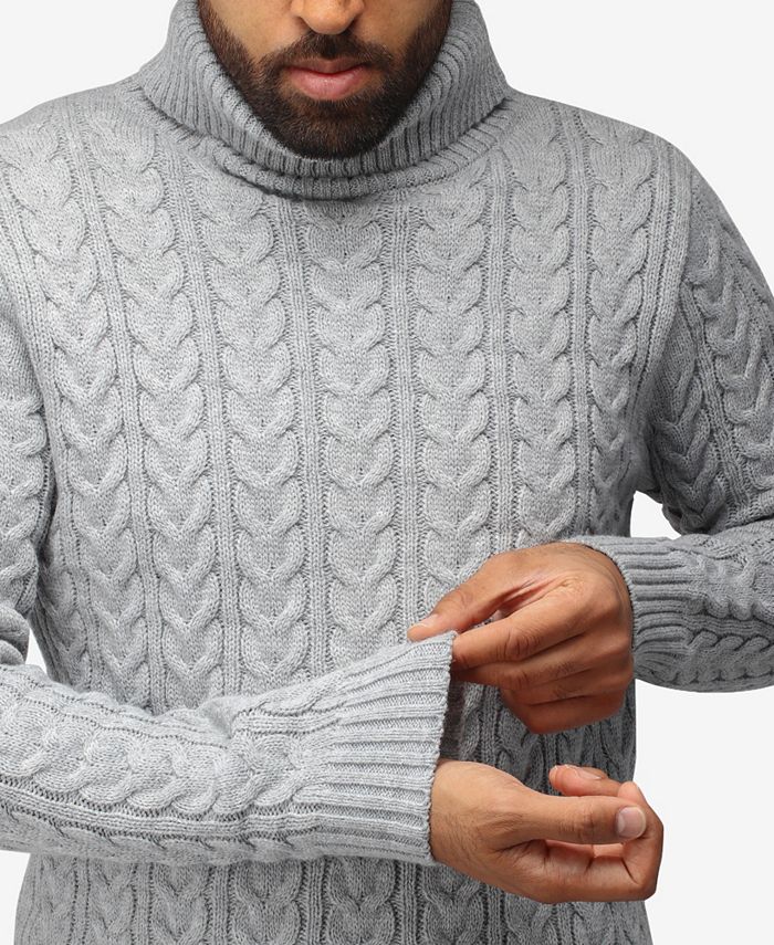 X-Ray Men's Cable Knit Roll Neck Sweater - Macy's