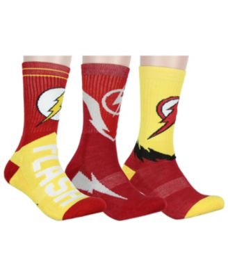 DC Comics The Flash Superhero Logo Athletic Crew Socks 3 Pair Pack For ...