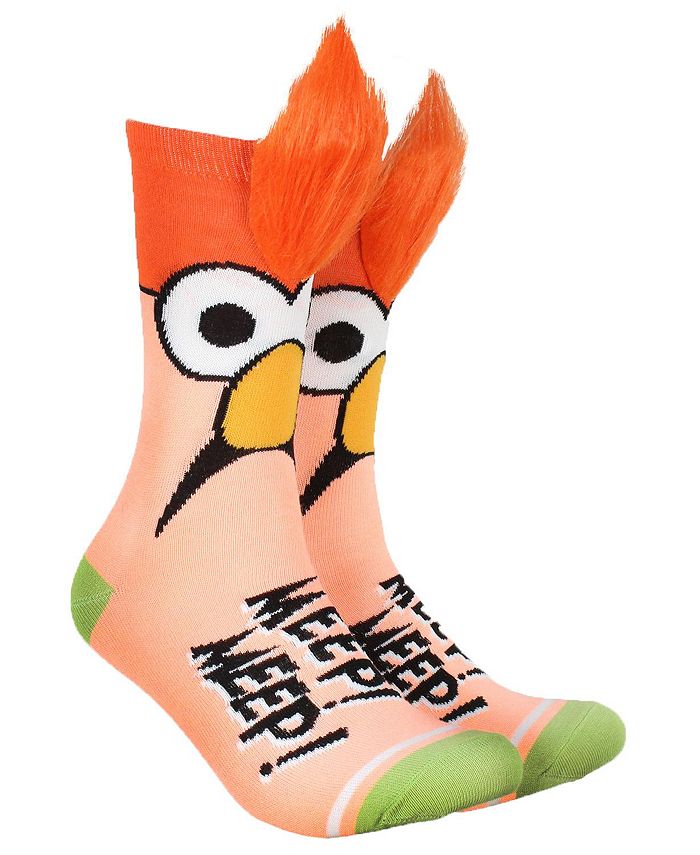 Disney The Muppets Beaker Meep Meep Fuzzy Hair Unisex Adult Crew Socks ...