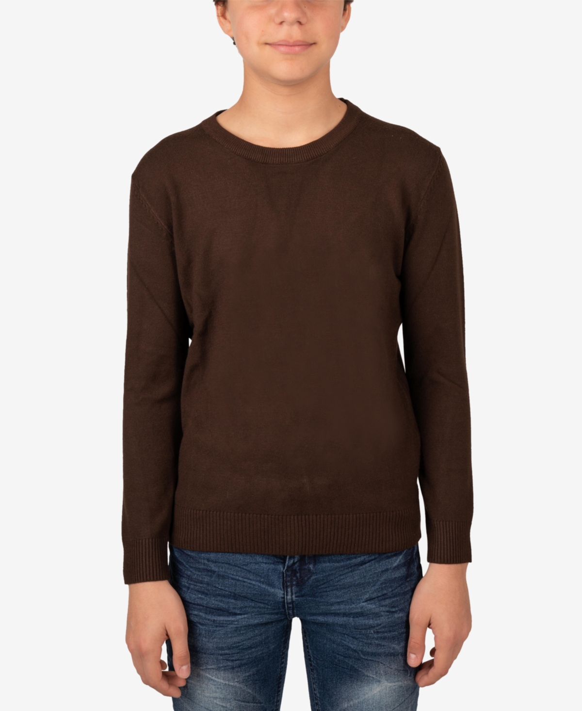 Click here for Xray Boys Basic Crew Neck Sweater - Dark brown prices
