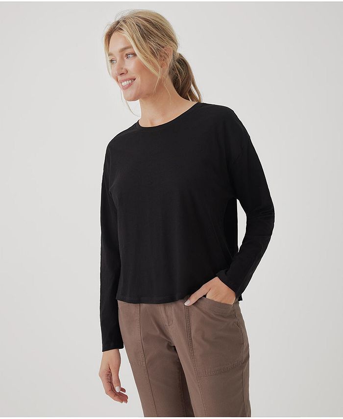 Pact Organic Cotton Relaxed Slub Easy Long Sleeve Top - Macy's