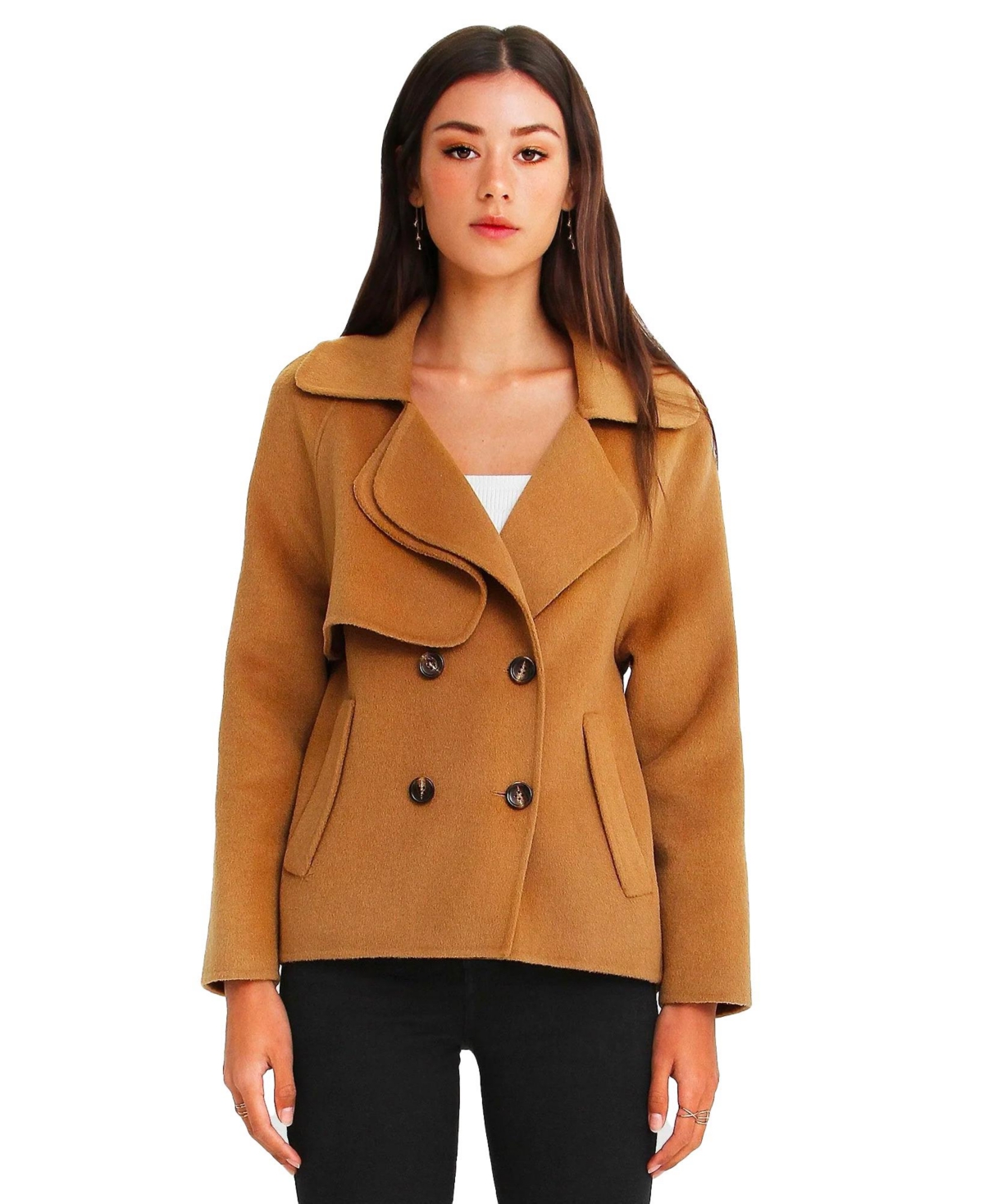 Click here for Belle & Bloom Womens Im Yours Wool Blend Peacoat -... prices