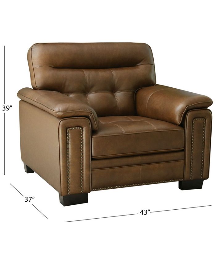 Abbyson Living Harrison 43" Leather Traditional Chair - Macy's