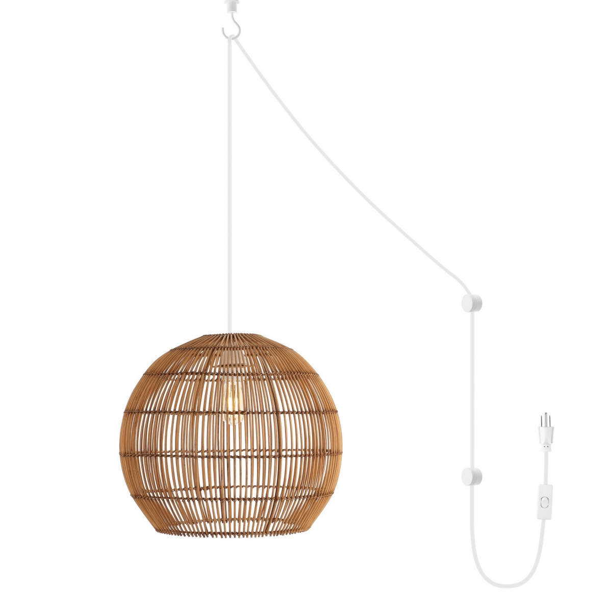 Click here for Raya Farmhouse Coastal Rattan Led Pendant - Brown prices