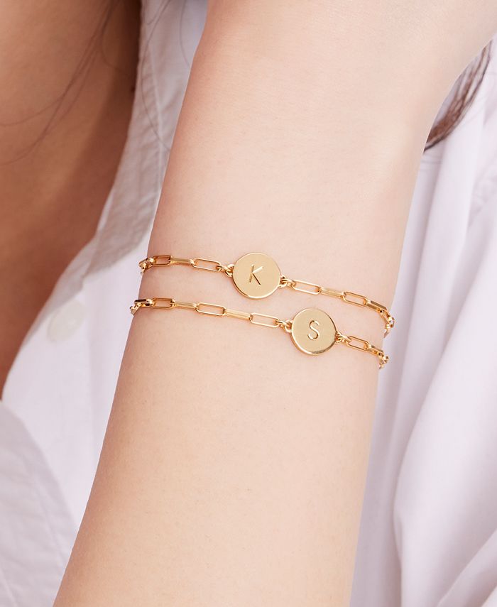 kate spade new york Gold-Tone Initial A Chain Link Bracelet - Macy's
