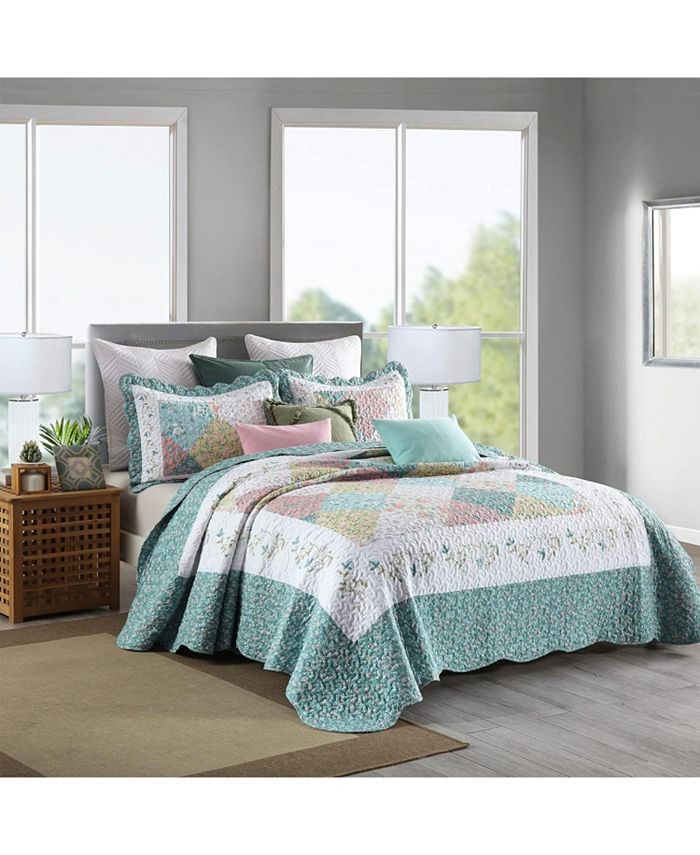 MarCielo 3 Piece Printed Quilt Set Bedspread Set B027 - King - Macy's