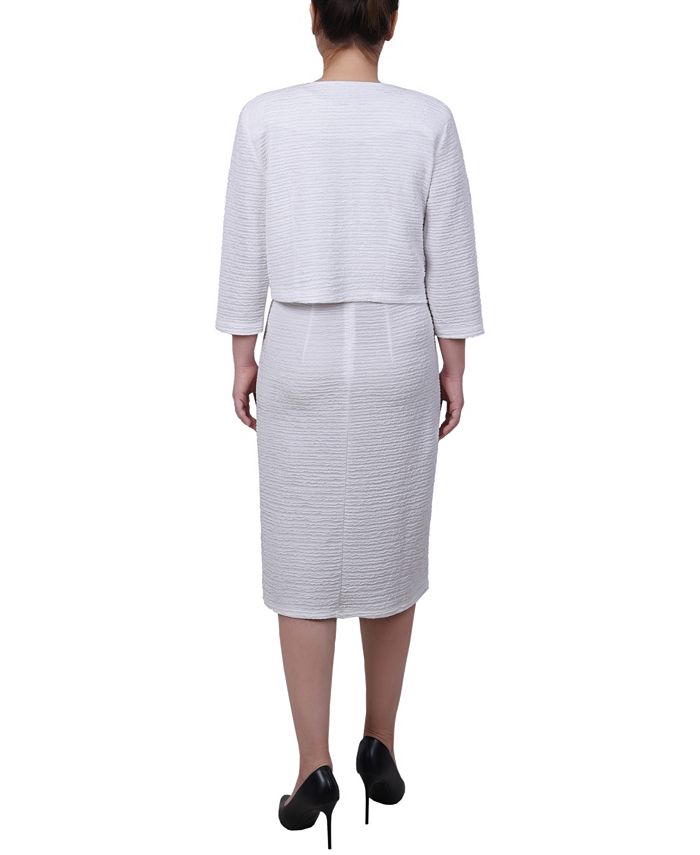 NY Collection Petite Two Piece Jacket and Dress Set - Macy's