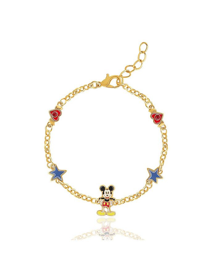 Disney Womens Mickey Mouse Bracelet with Station Pendants 6.5" + 1 ...