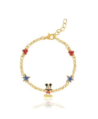 Disney Womens Mickey Mouse Bracelet with Station Pendants 6.5" + 1 ...