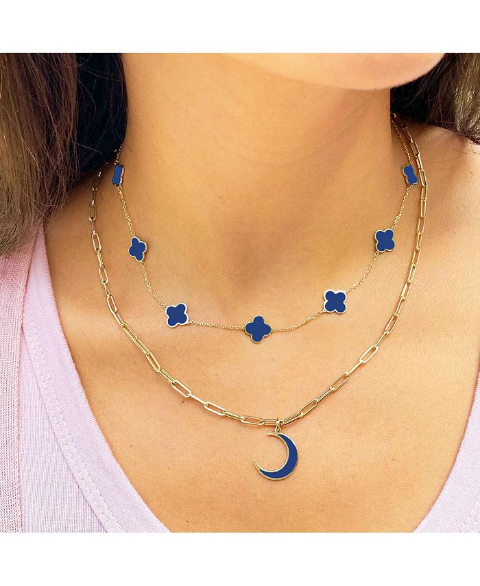 The Lovery Small Lapis Clover Necklace - Macy's