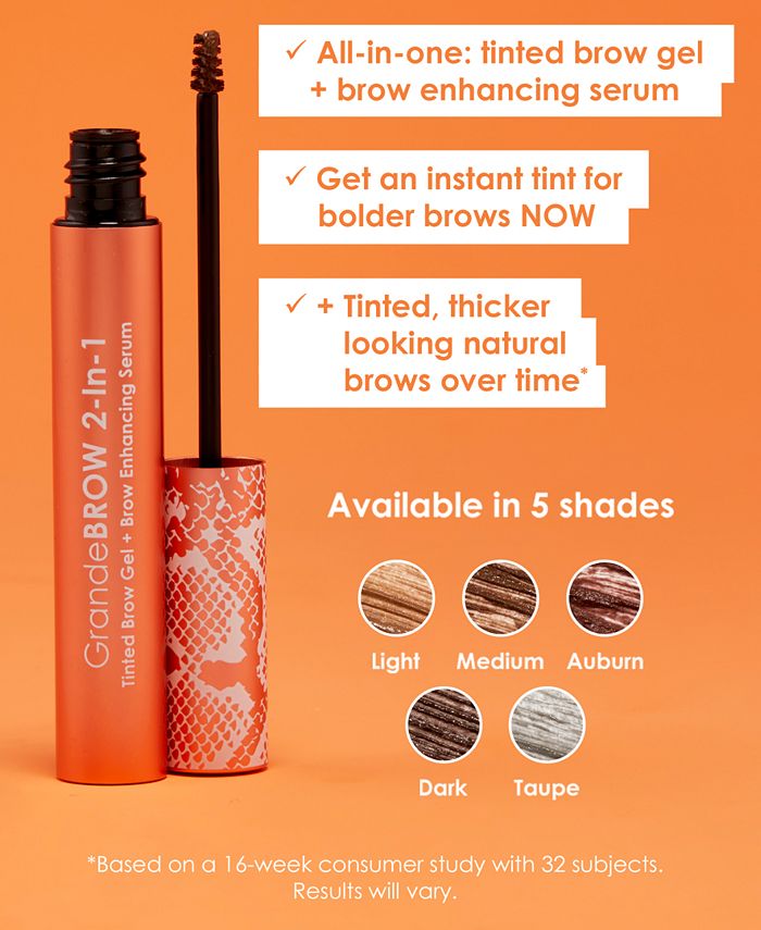 Grande Cosmetics GrandeBROW 2-In-1 Tinted Brow Gel + Brow Enhancing ...