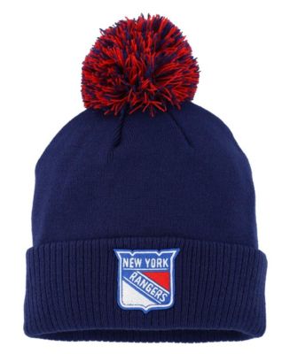 Men's adidas Blue New York Rangers COLD.RDY Cuffed Knit Hat with Pom ...