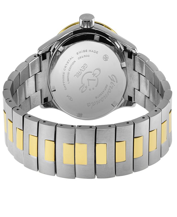 GV2 by Gevril Men's Giromondo Two-Tone Stainless Steel Watch 42mm - Macy's