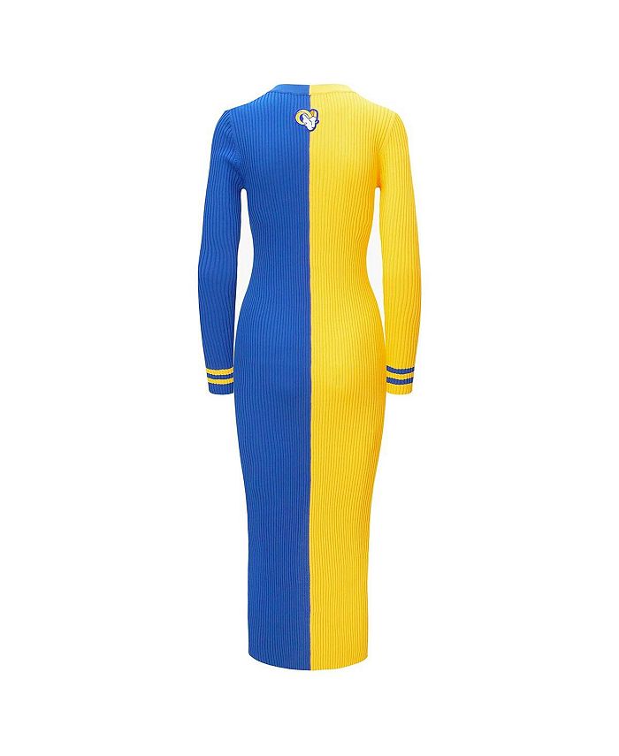 Staud Women's Gold, Royal Los Angeles Rams Shoko Knit Button-Up Sweater ...