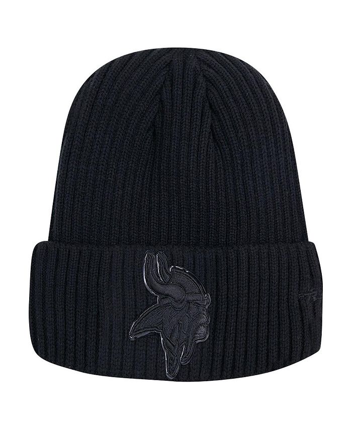 Pro Standard Men's Minnesota Vikings Triple Black Cuffed Knit Hat - Macy's