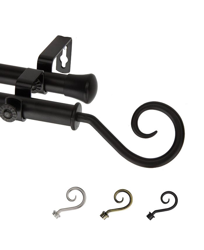Rod Desyne Curl 13/16" Double Curtain Rod 66-120" - DNU - Macy's
