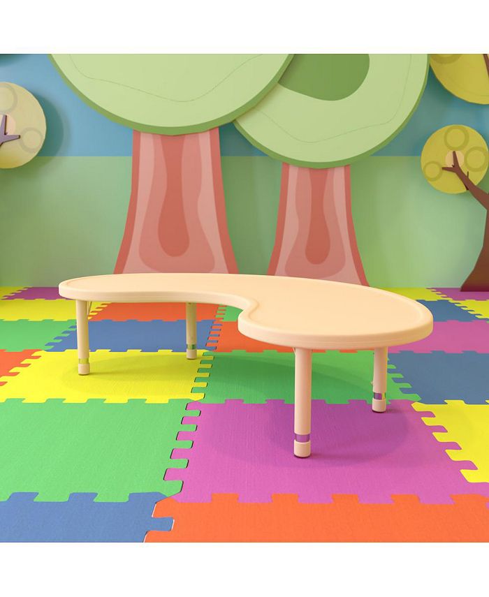 EMMA+OLIVER 35"W X 65"L Half-Moon Plastic Height Adjustable Activity ...