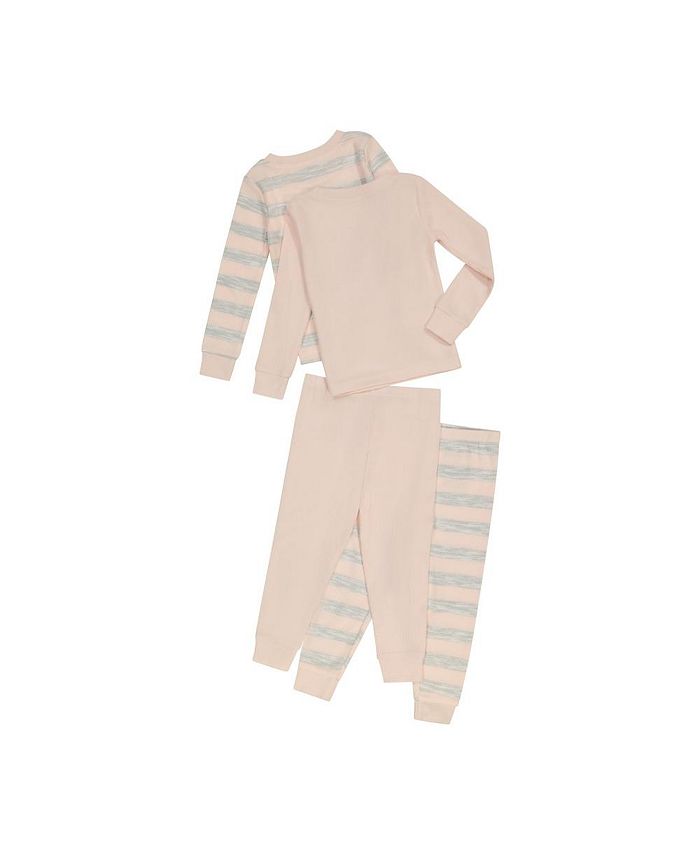 BEARPAW Toddler Girls 4-Piece Mix n Match Long Sleeve Top and Jogger ...