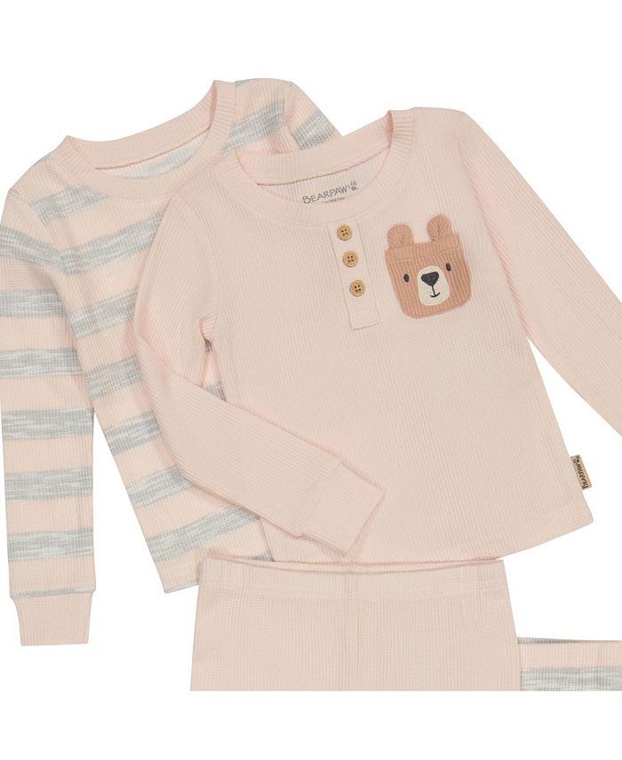 BEARPAW Toddler Girls 4-Piece Mix n Match Long Sleeve Top and Jogger ...