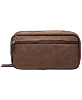 Fossil Canvas Double Zip Travel Toiletry Shave Kit - Macy's