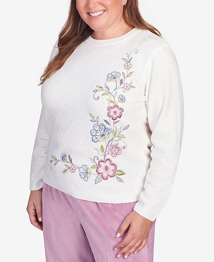 Alfred Dunner Plus Size Swiss Chalet Texture Embroidered Chenille ...