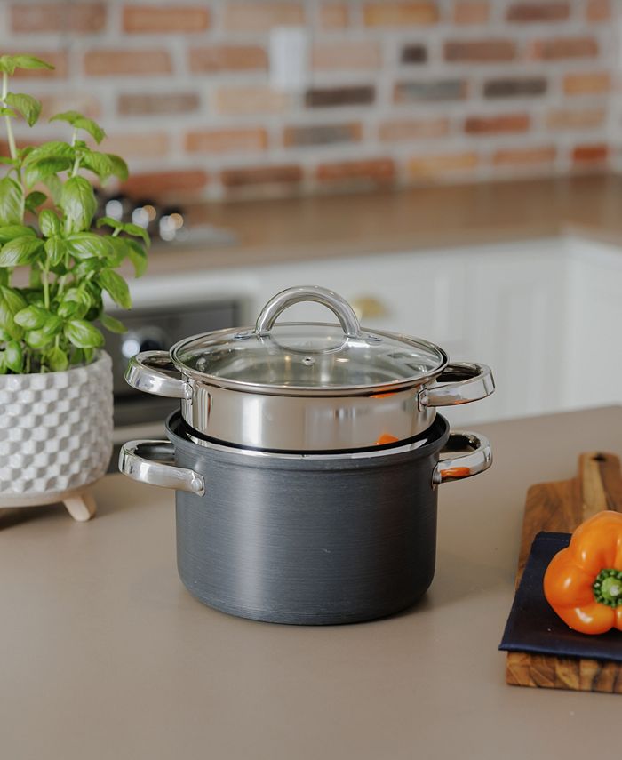 Sedona Kitchen Hard Anodized Aluminum 4-Qt. Multi Cooker with Glass Lid ...