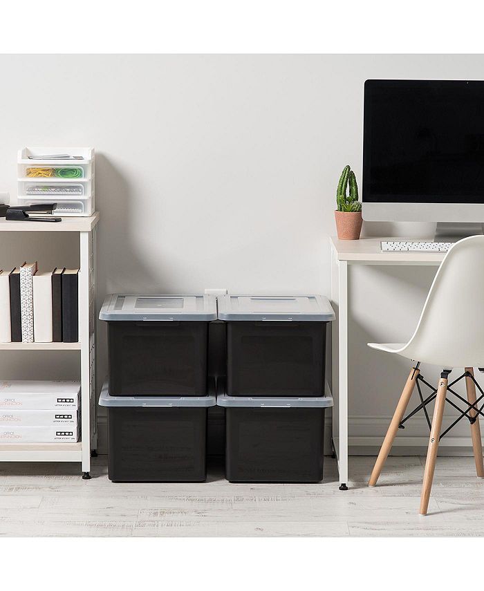 IRIS Letter & Legal Size Plastic Storage Bin Tote Organizing File Box ...