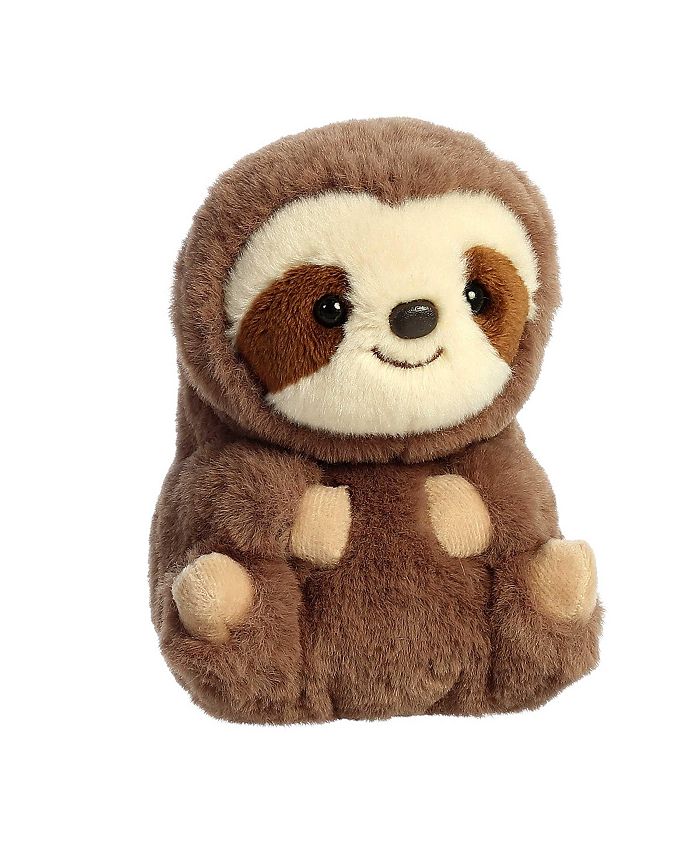 Aurora Mini Seth Sloth Rolly Pet Round Plush Toy Brown 5" - Macy's