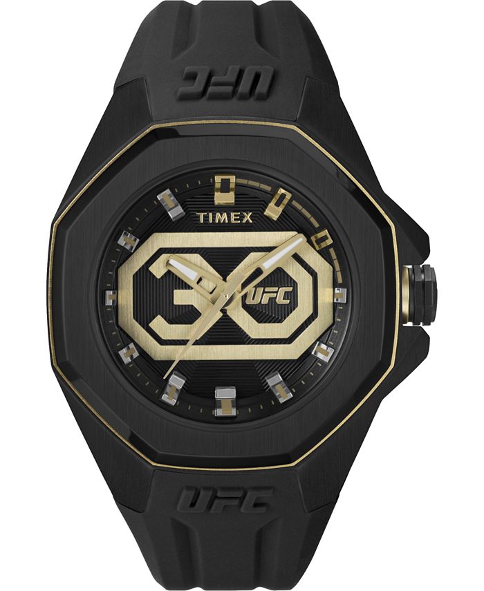 Timex UFC Men's Pro Analog Black Resin Watch, 44mm - Macy's