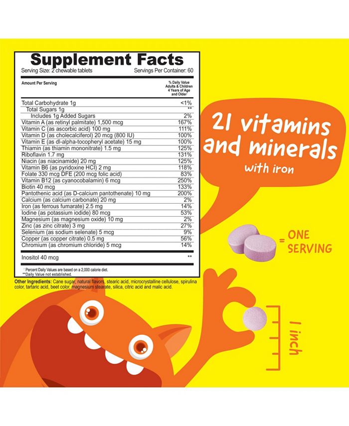 Vitaworks Kids Multivitamin with Iron & Minerals Chewable Tablets ...