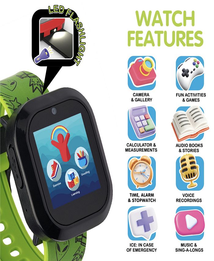 Playzoom V3 Boys Green Silicone Smartwatch 42mm Gift Set - Macy's
