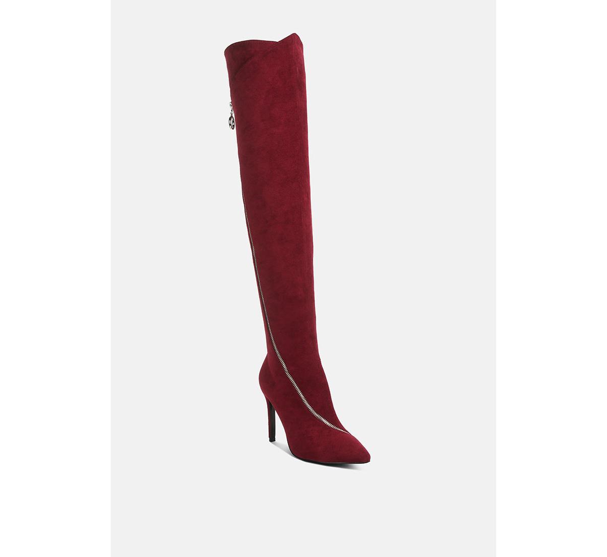 Click here for Tsarina Womens Zip Around Long Boot - Burgundy prices