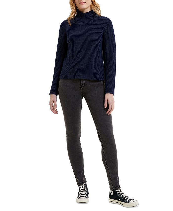 French Connection Women's Ribbed Cotton Turtleneck Sweater - Macy's