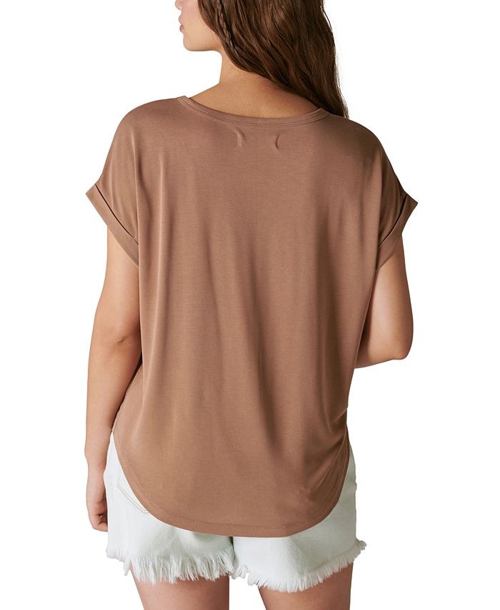 Lucky Brand Women's Short Sleeve Sandwash Dolman Tee - Macy's