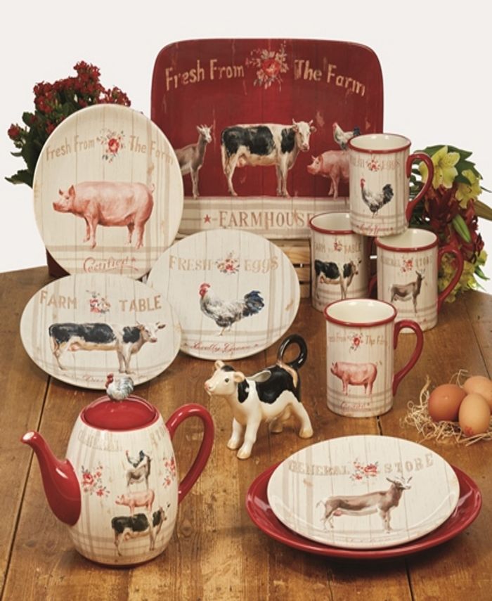 Certified International Farmhouse Mugs, Set of 4 - Macy's