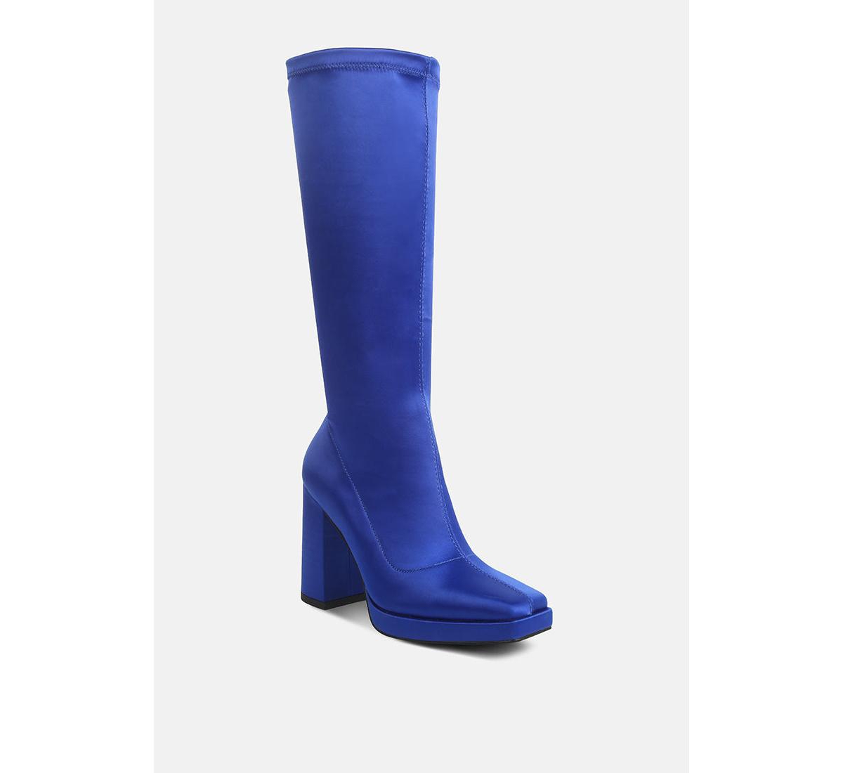 Click here for Presto Pink Stretchable Satin Long Boot Women - Bl... prices