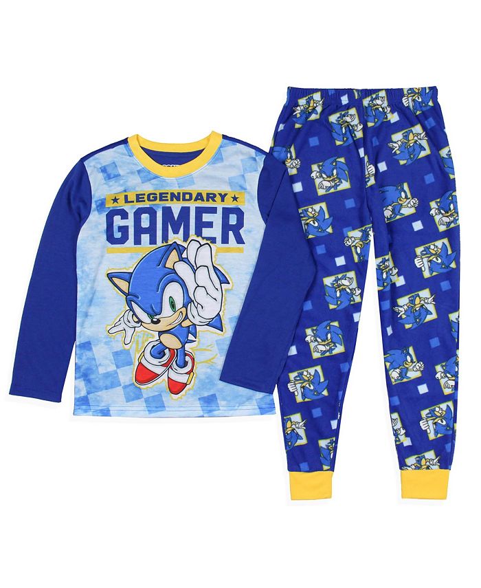 Sonic The Hedgehog Boys Legendary Gamer Two Piece Pajama Shirt And Pant ...