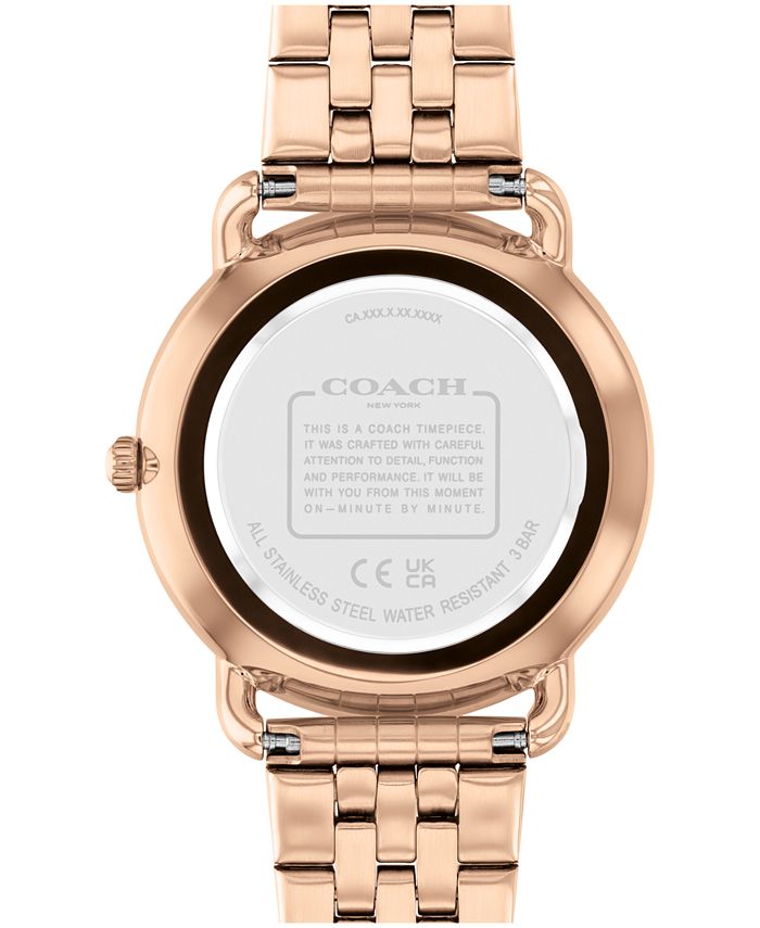 COACH Women's Elliot Rose Gold-Tone Stainless Steel Bracelet Watch 36mm ...