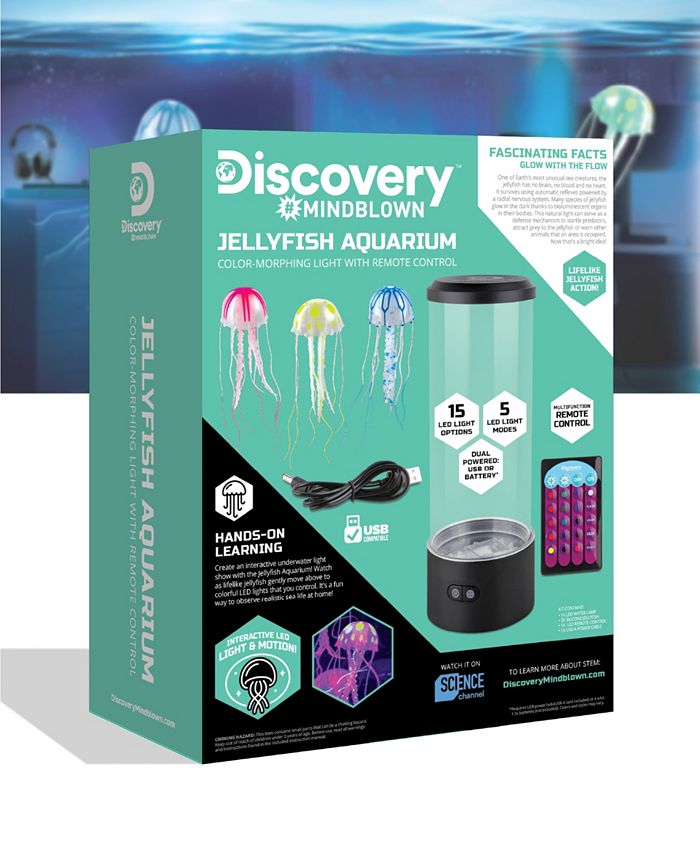 Discovery #MINDBLOWN Jellyfish Aquarium Lamp Set with 16 Light Effects ...